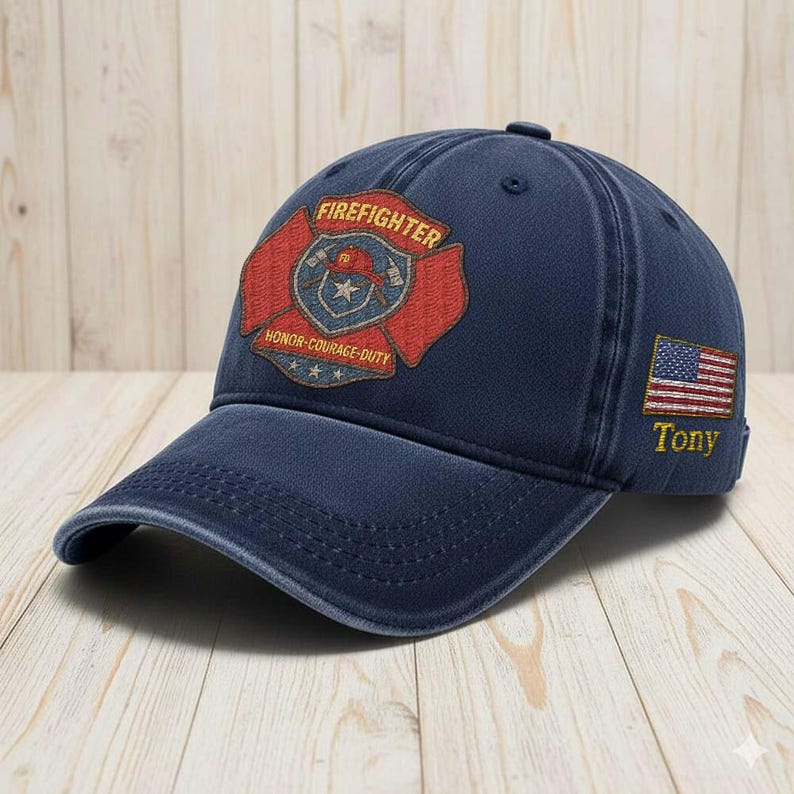 Custom Firefighter Embroidered Cap, Personalized Fire Dept Gift - Etsy
