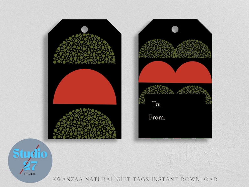 Kwanzaa Gift Tags Printable | Neutral Tag | Minimal Holiday | Digital ...