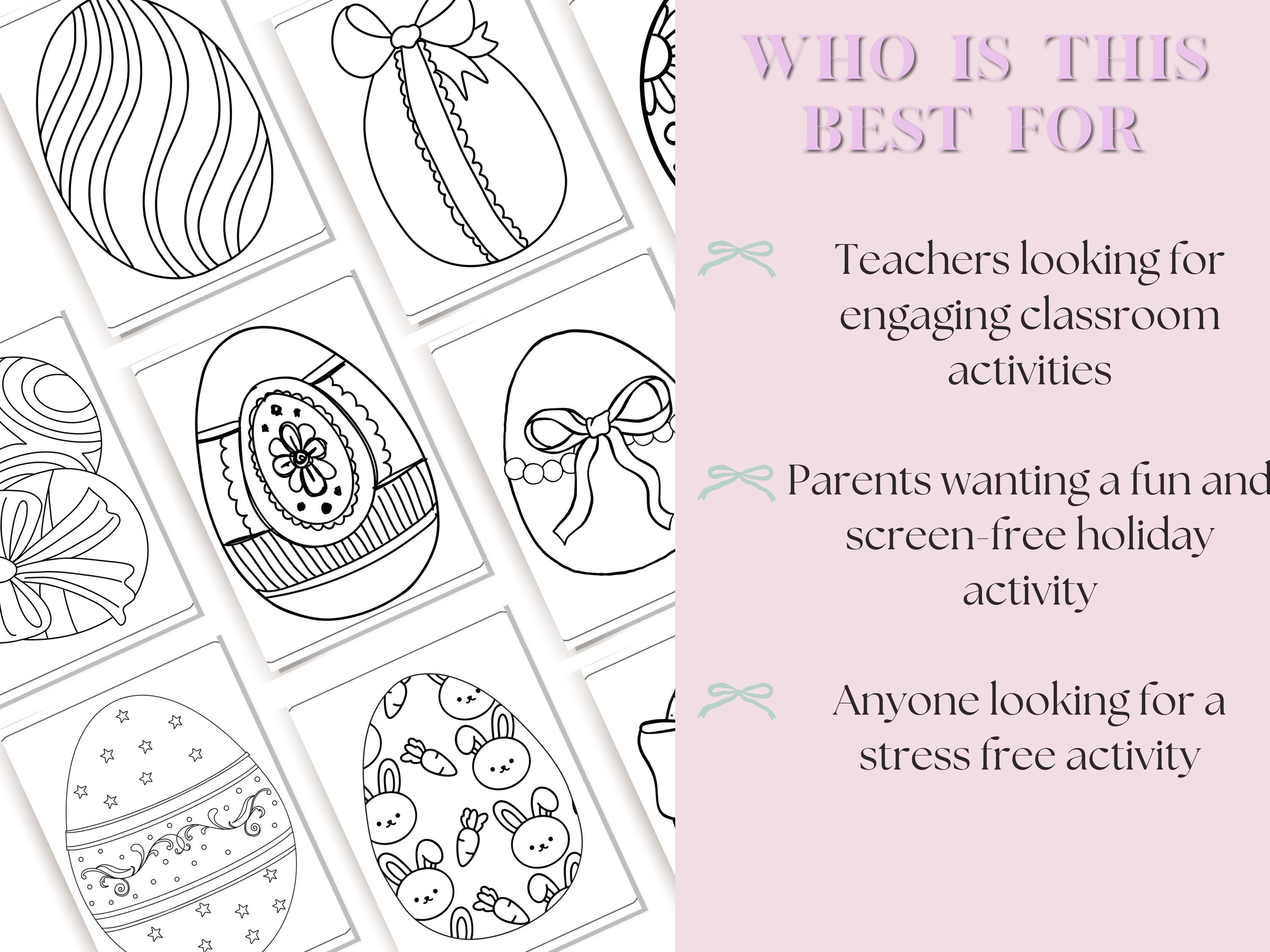 Easter Egg Coloring Pages PDF | 50 Printable Spring Activity Sheets for ...