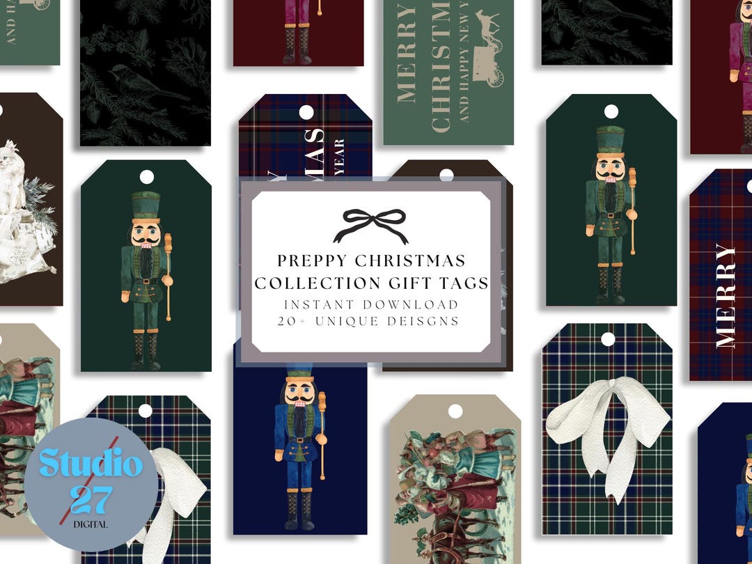 Printable Gift Tags| Classic and Preppy Tag| Digital Download - Etsy