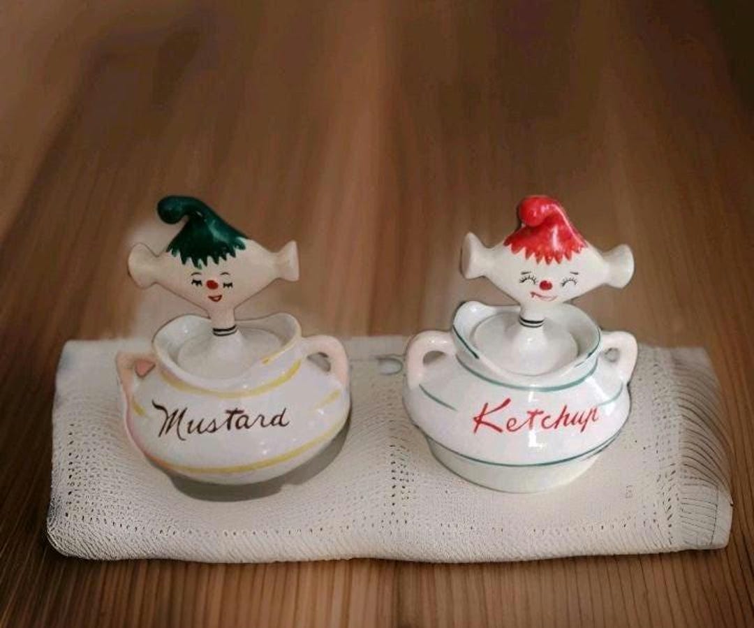 VTG Holt Howard Davar Pixie Ware Mustardand Ketchup - Etsy