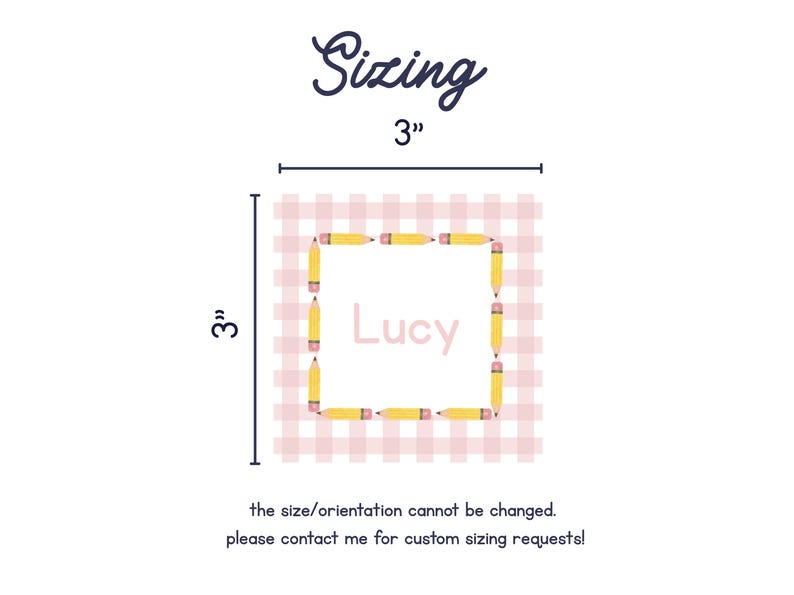 Personalized Kids Backpack Tag, Custom Name Pencil Design (digital ...