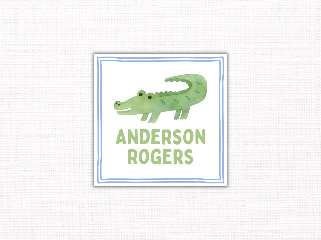 Alligator Design, Editable School Bag Tag, Bag Label, Calling Card, Boy ...