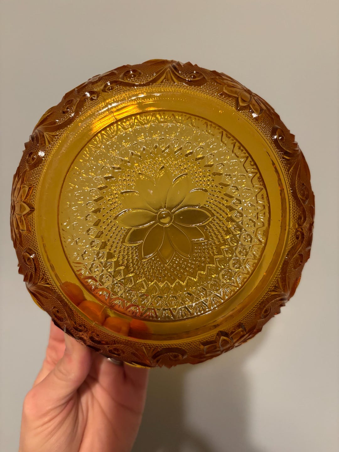 Vintage Amber Colored Indiana Glass Sandwich Pattern 6” Bowl - Etsy