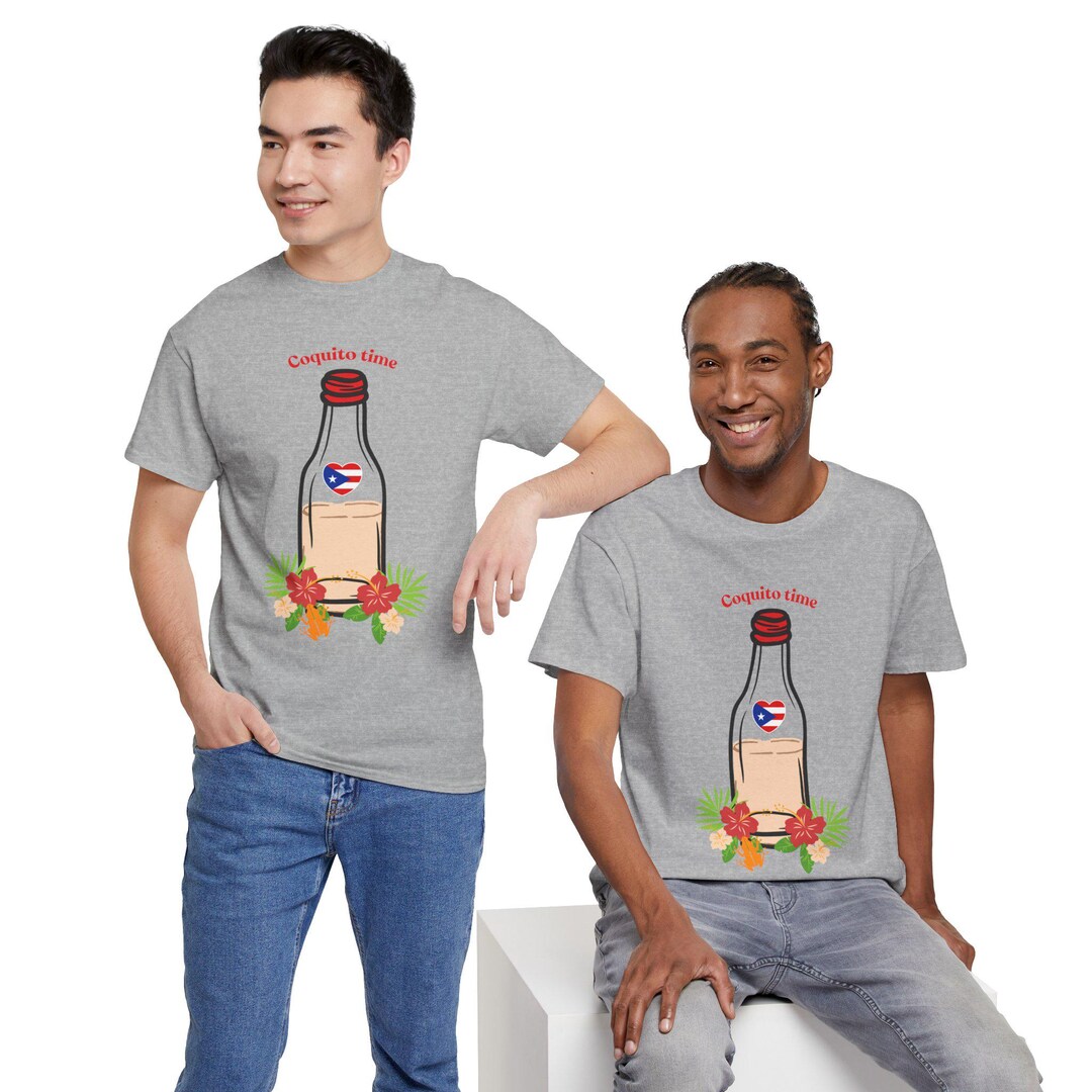 Coquito Bottle Tee | Puerto Rican Coquito Design, Tropical Florals - Etsy