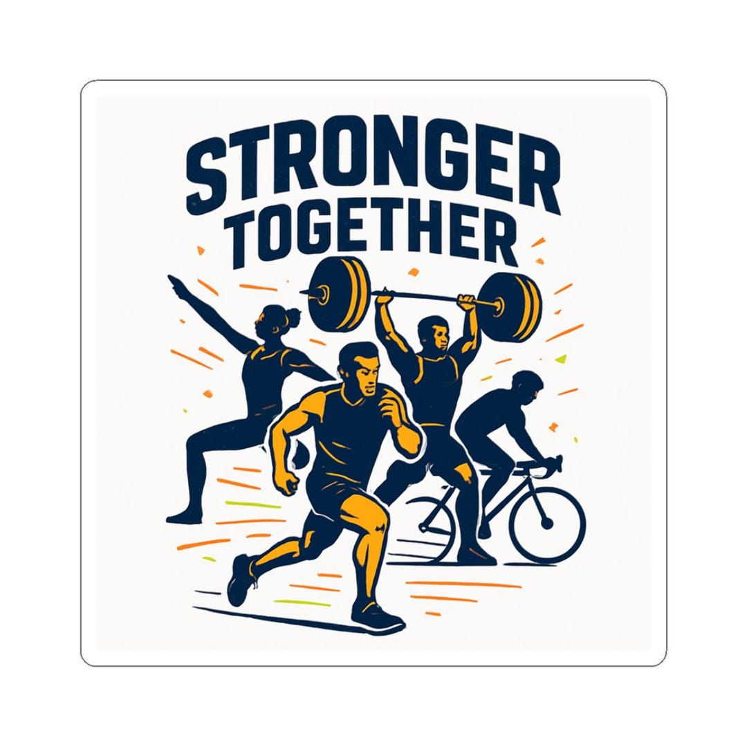 Stronger Together Fitness Crew Kiss-cut Stickers | Workout Athletes - Etsy
