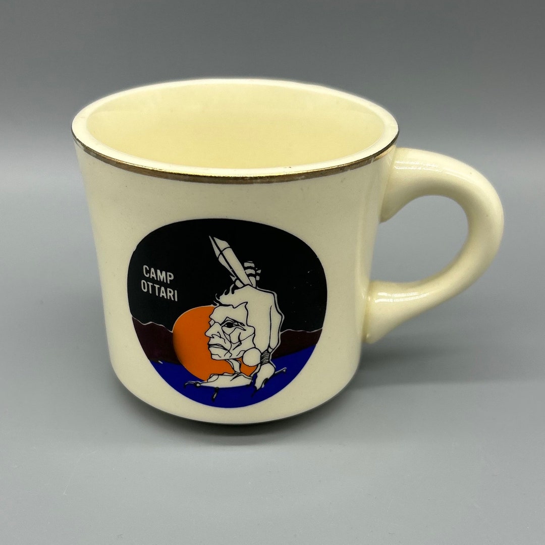 Camp Mug, Boy Scouts Mug, Camp Ottari Cup, Native American Scene, USA ...