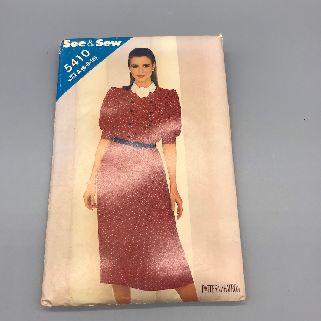 Vintage See & Sew Dress Pattern, 5410 See Sew Pattern, Size 6 8 10 ...