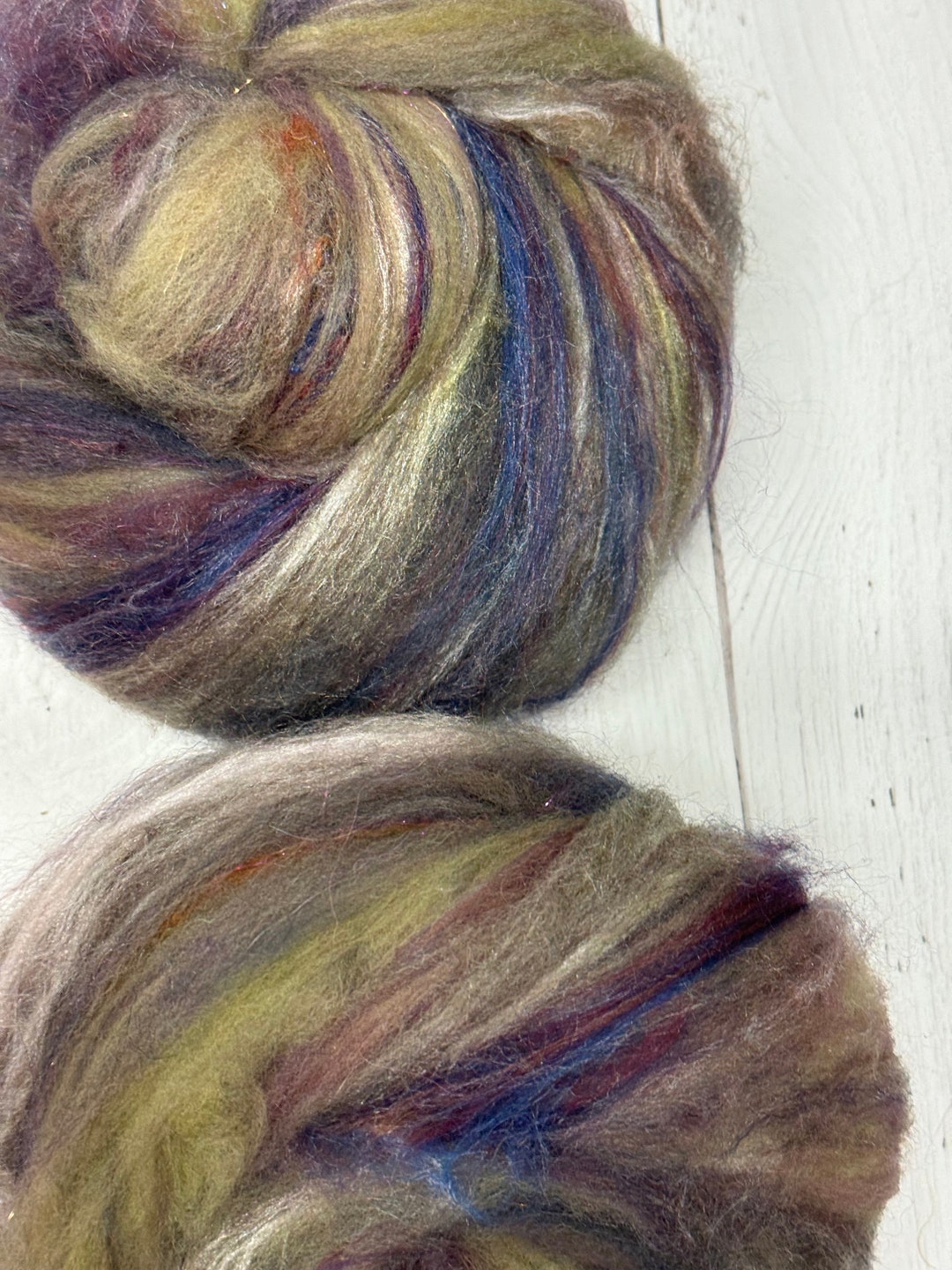 Wool Fiber Batts Set of Two for Spinning or Felting Shetland Silk ...