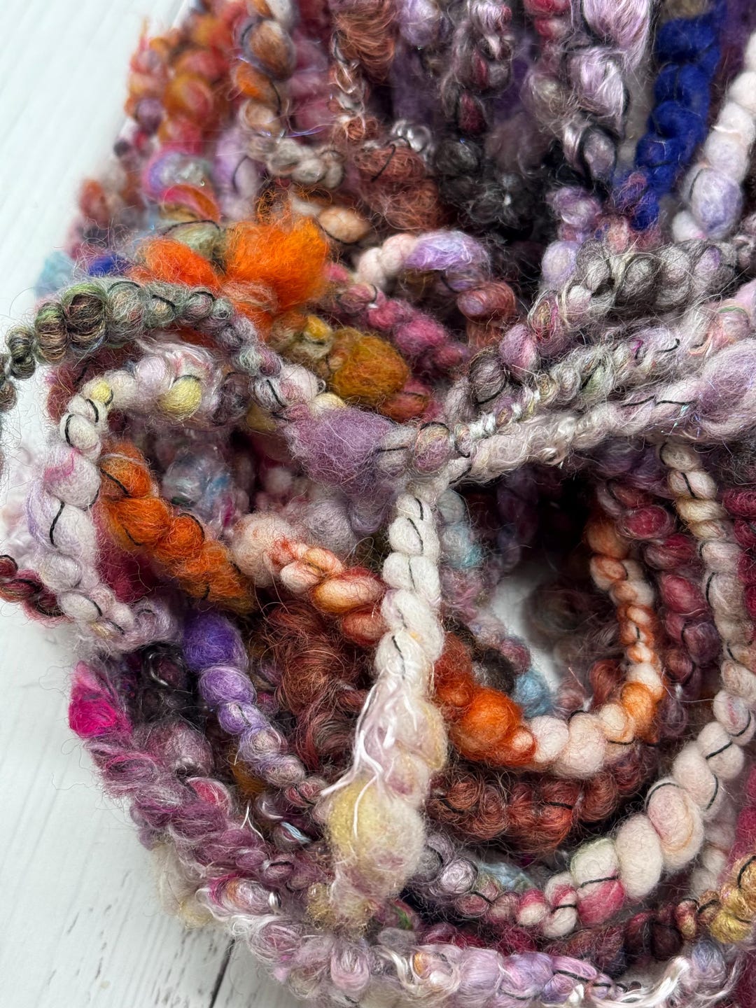 Mixed Colors 2621 Corespun Two Ply Art Yarn Handspun Mixed Wool ...