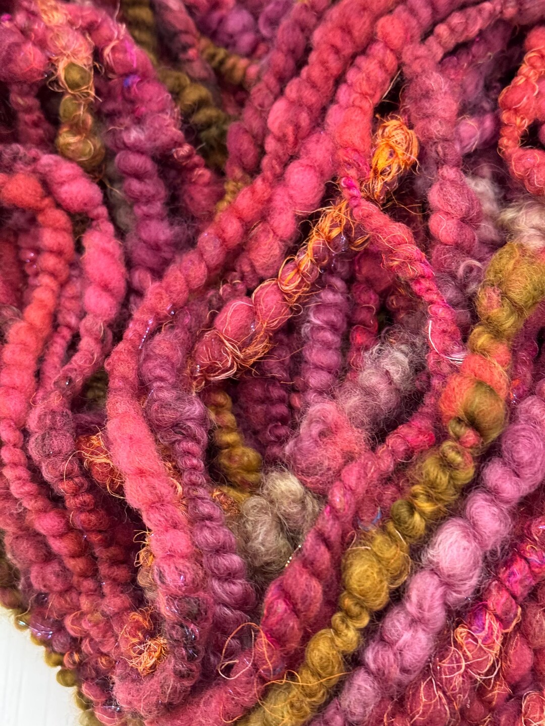 Red Rocks Corespun Two Ply Art Yarn Handspun Mixed Wool Superbulky - Etsy