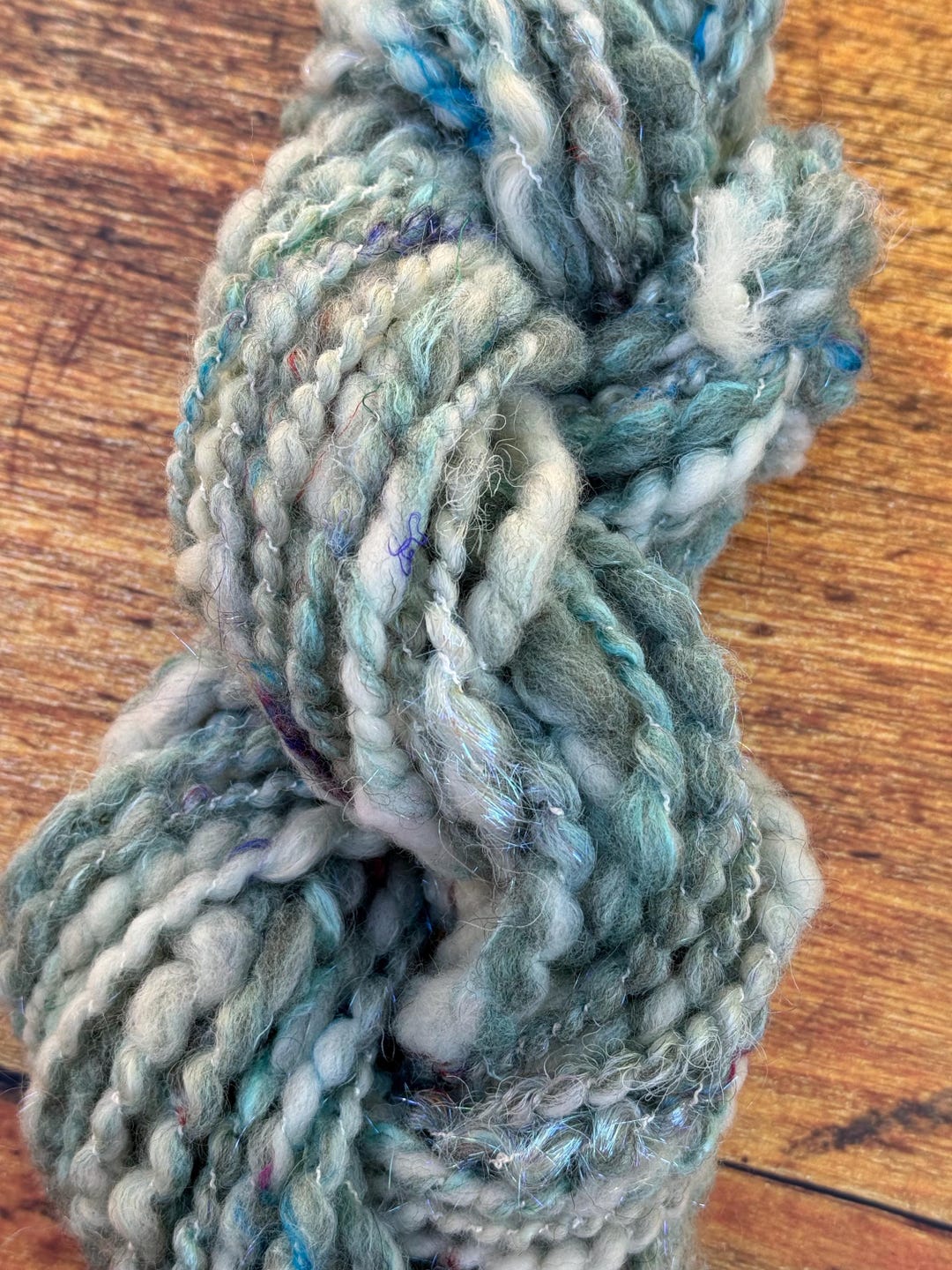 Ocean Blue Handspun Two Ply Art Yarn Superbulky - Etsy