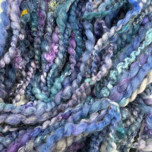 Blue and Purple Handspun Two Ply Art Yarn Knitting Crochet Weaving ...