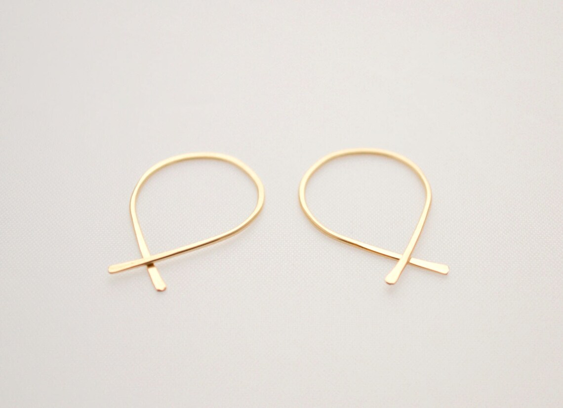 Tiny Hoop Earrings Small Hoop Earrings Threader Earrings - Etsy