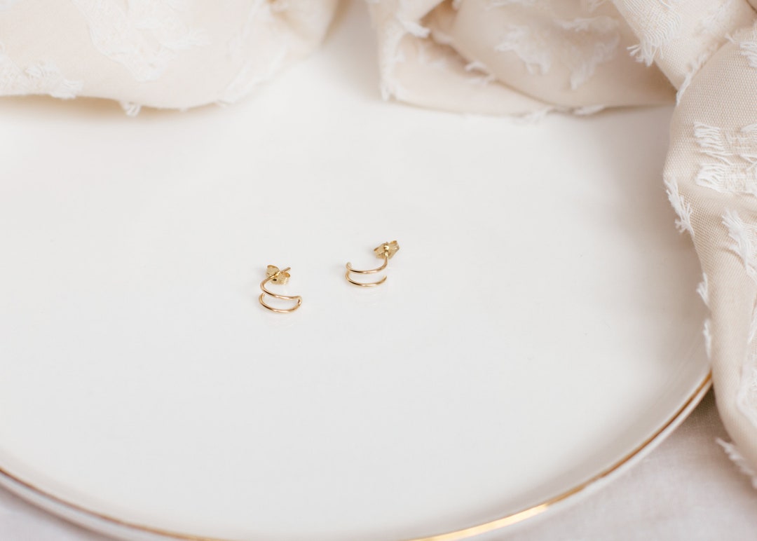 Diplo Hoops, Double Hoops, Double Piercing Hoops, Illusion Hoops, Gold ...