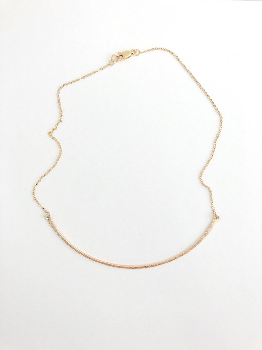 Hammered 14kt Gold Filled Arc Necklace - Wide Bar Layering Necklace - Etsy