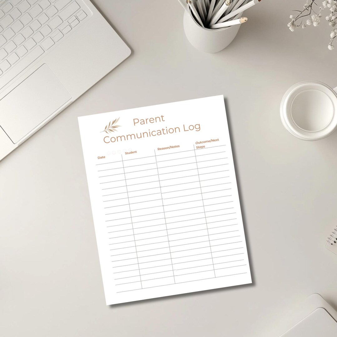 Parent Communication Log Printable | Teacher Communication Log | Parent ...