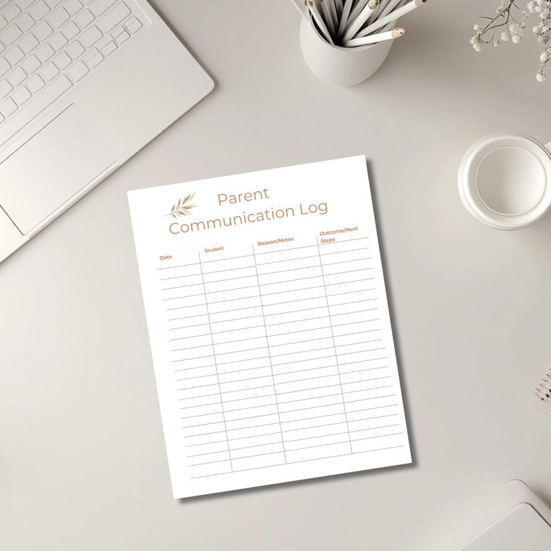 Parent Communication Log Printable | Teacher Communication Log | Parent ...