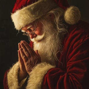 Vintage Santa Claus Kneeling in Prayer Printable Wall Art - Cozy ...
