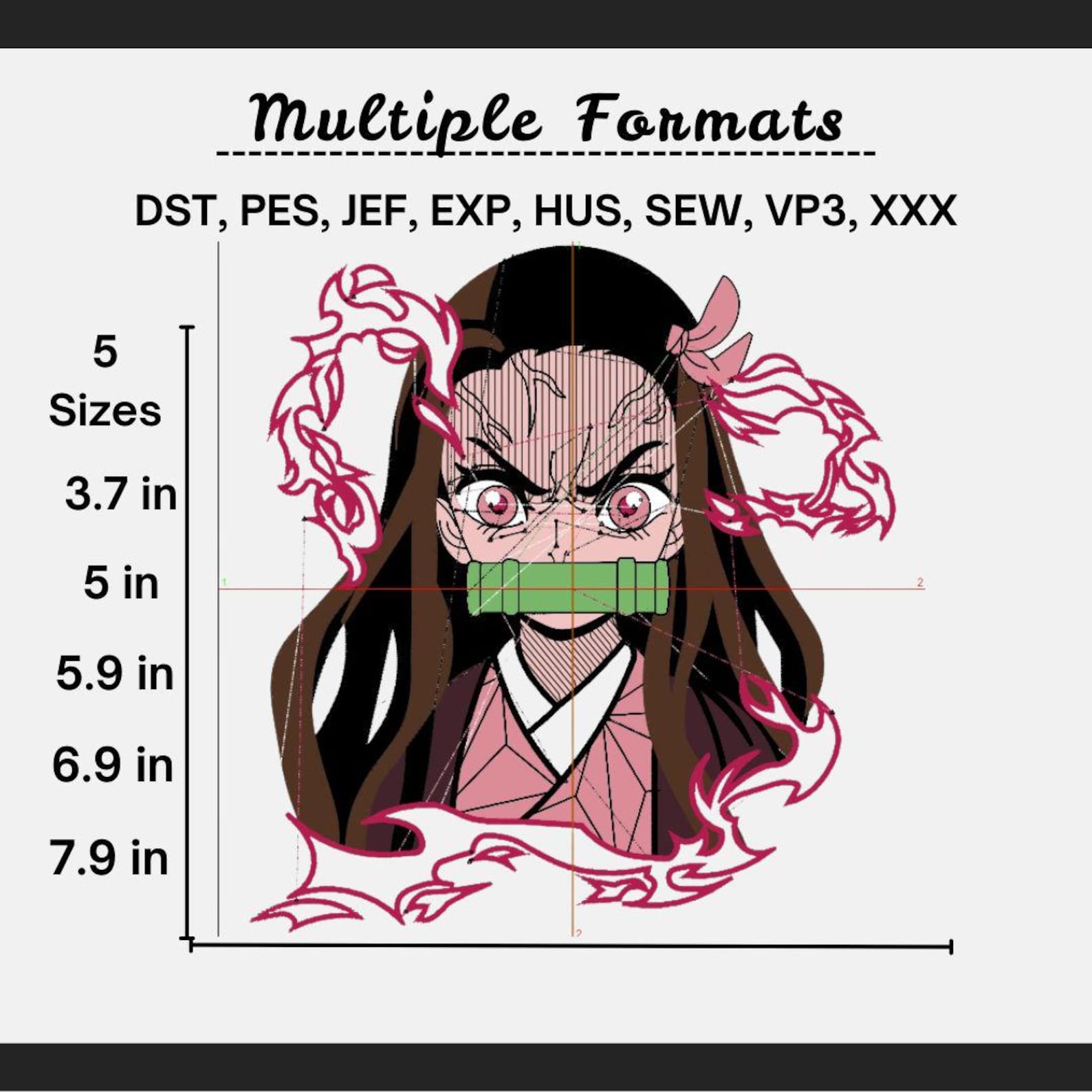 Cute Ninja Girl Embroidery Design | Anime Stitch Digital File (instant ...