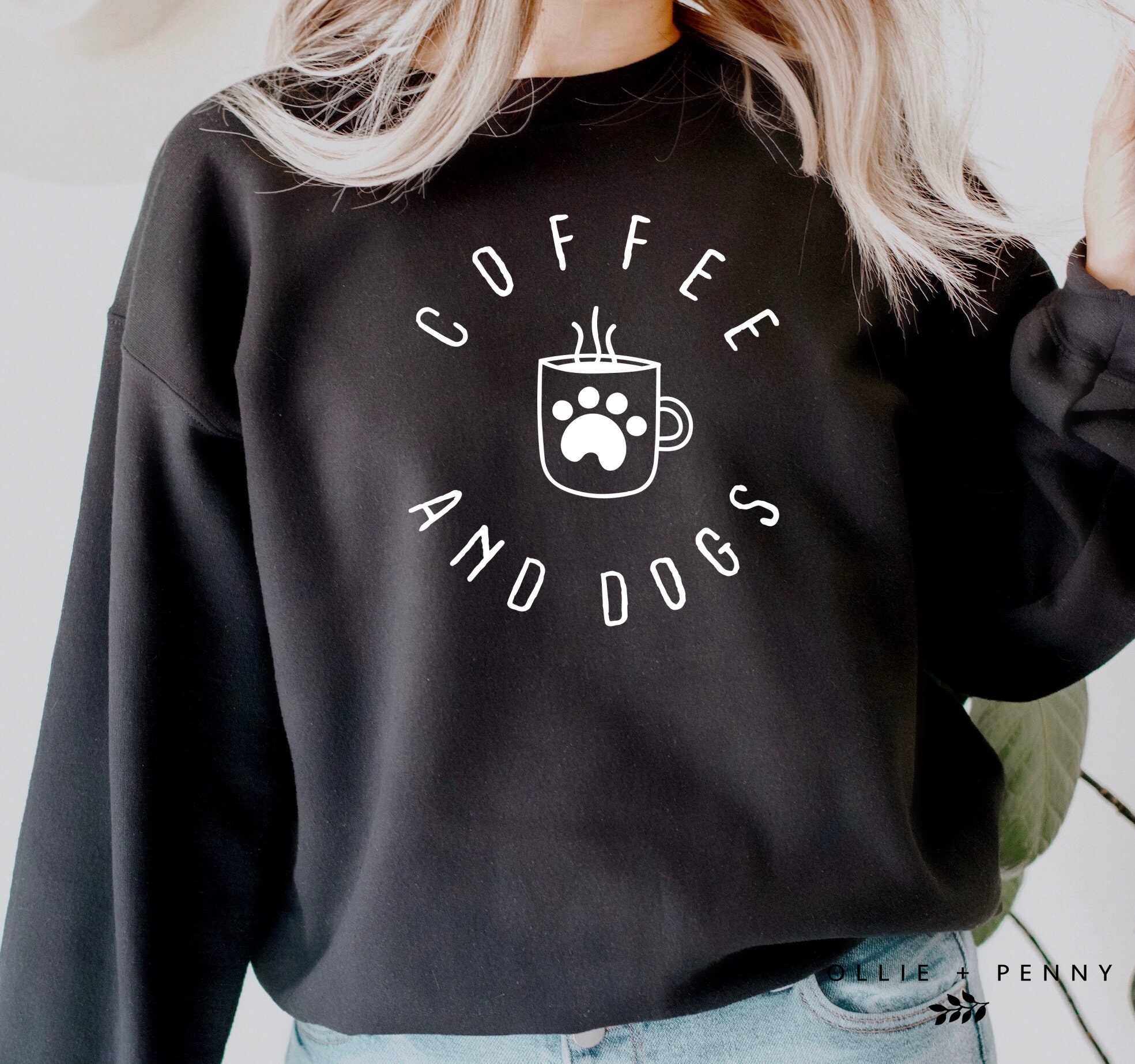 Coffee and Dogs Sweatshirt Dog Mama Sweatshirt Gift | Etsy