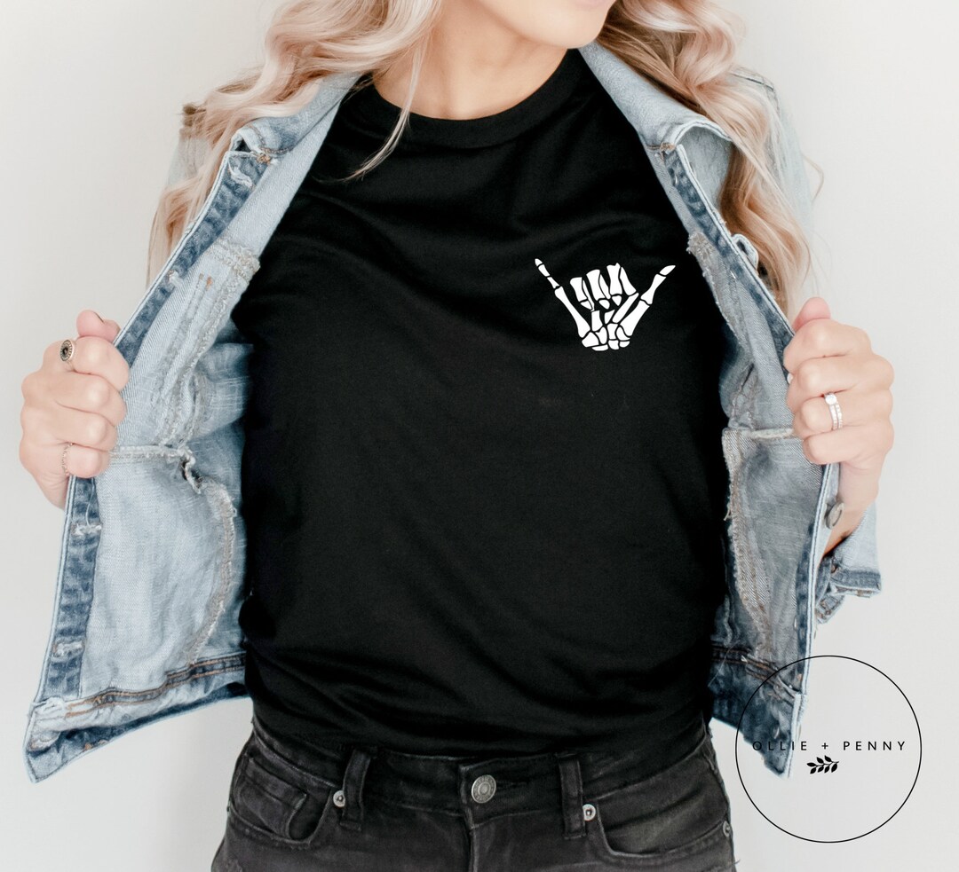 Hang Loose Skeleton Hand Shirt, Halloween Shirt, Skeleton Hand Shirt ...