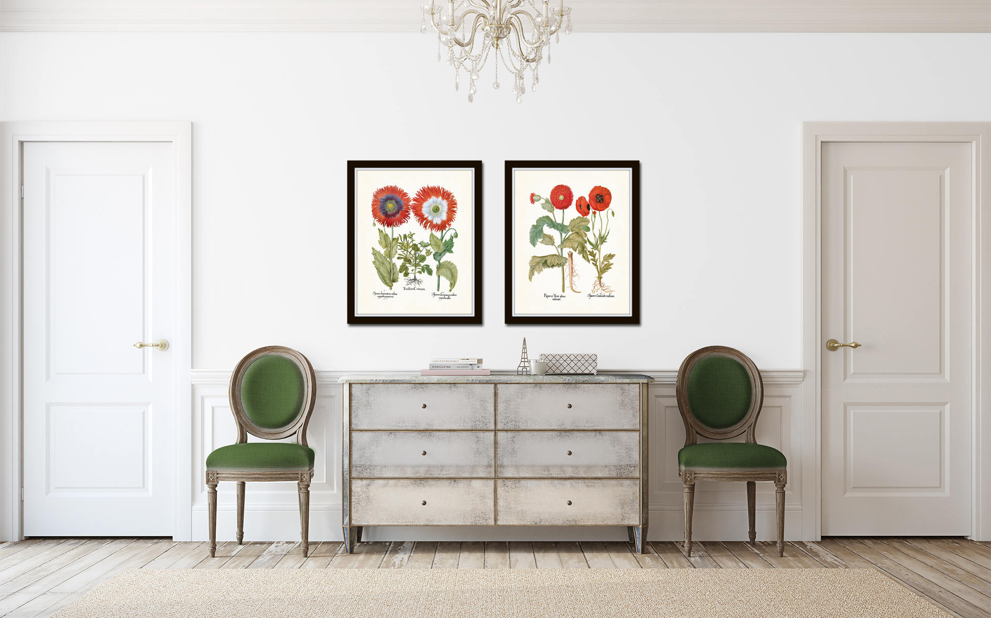 Red Poppy Botanical Print Set Botanical Prints Botanical | Etsy