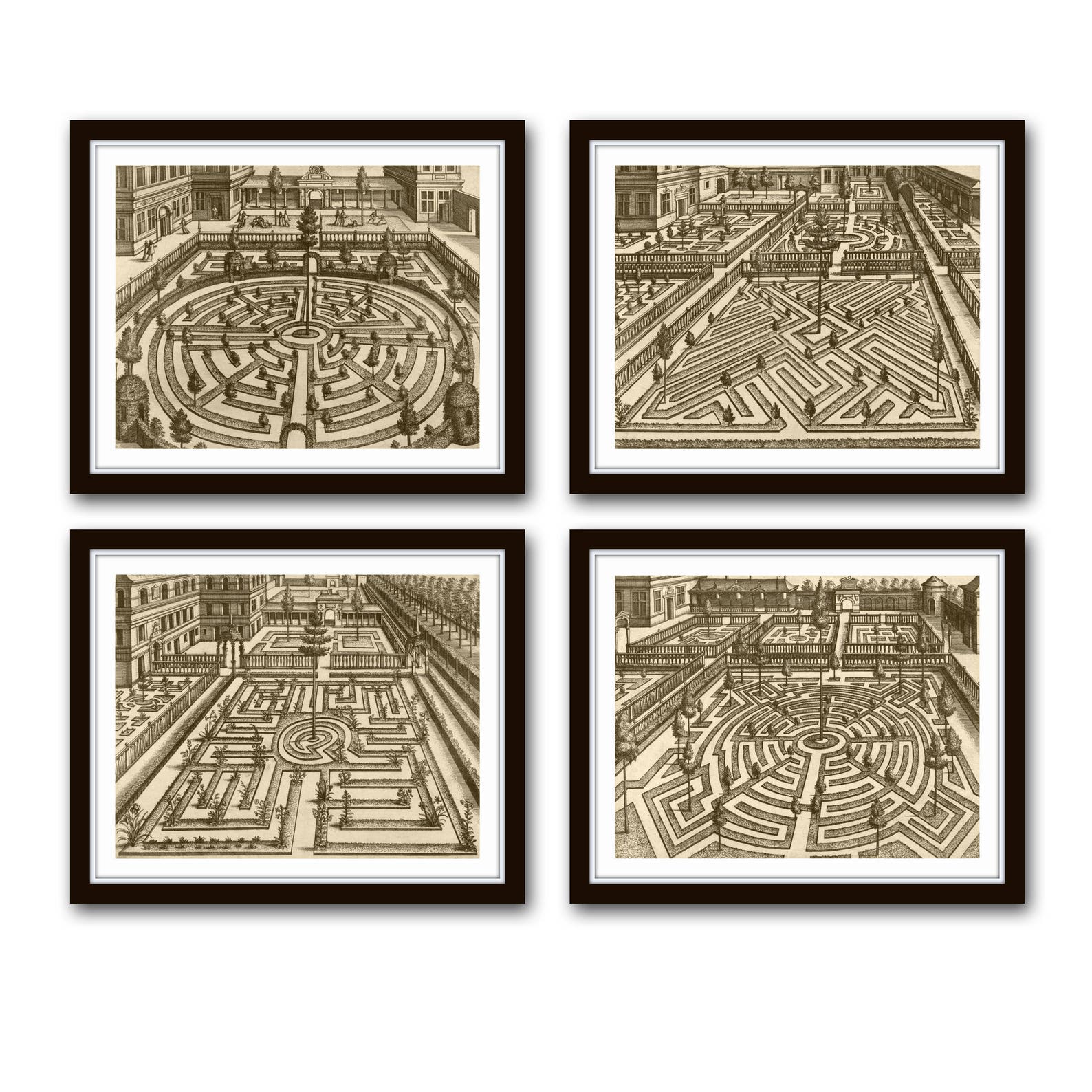 Antique Garden Plans Sepia Print Set No. 1 Garden Design - Etsy