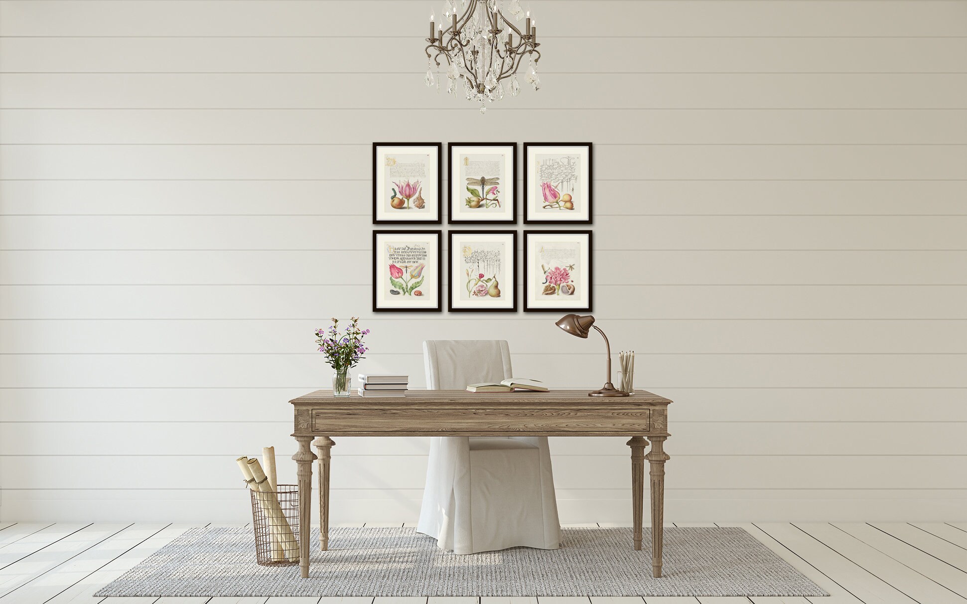 Botanical Print Set Calligraphy Art Manuscript Giclee Art | Etsy