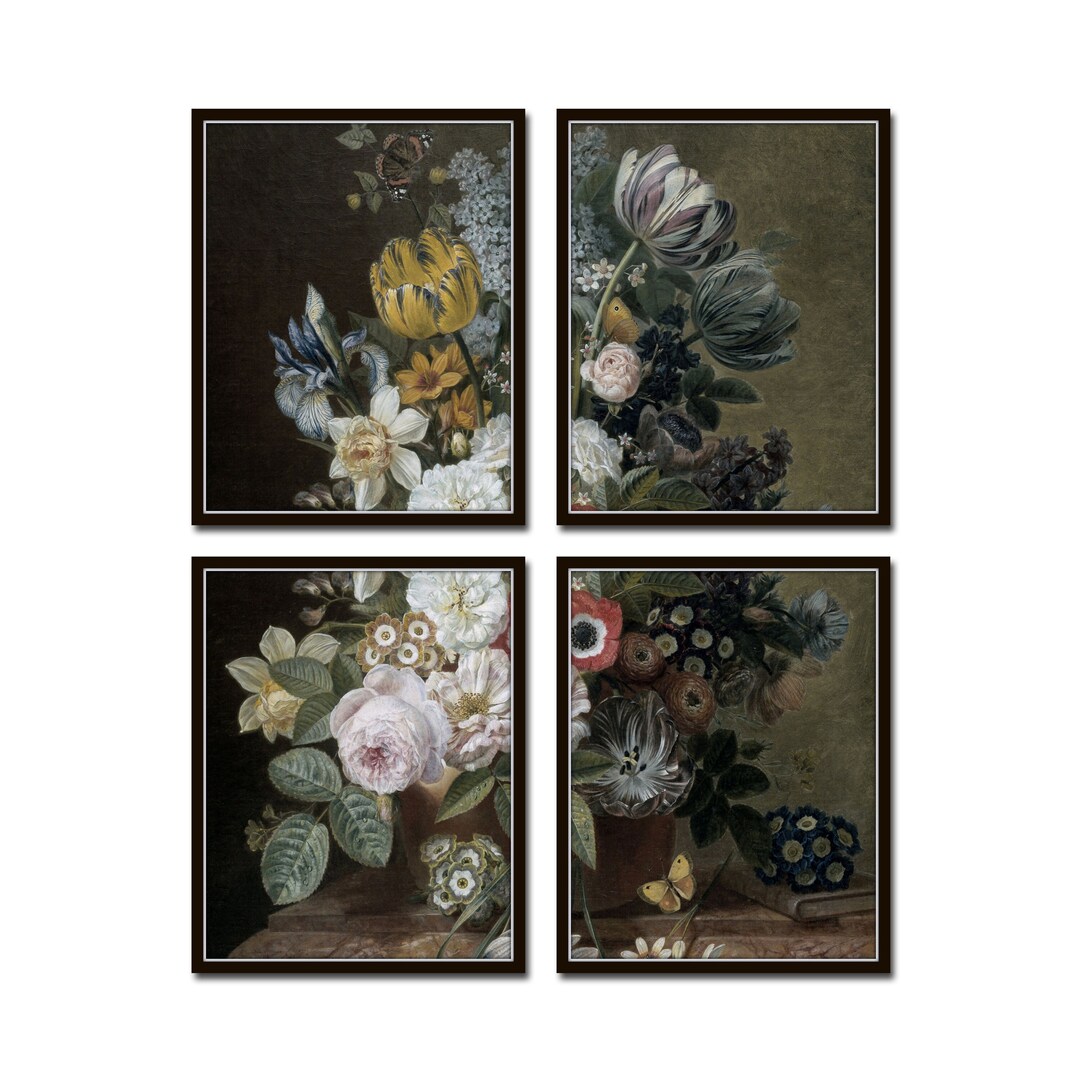 Dutch Floral Print Set No. 1, Botanical Prints, Dutch Still Life ...