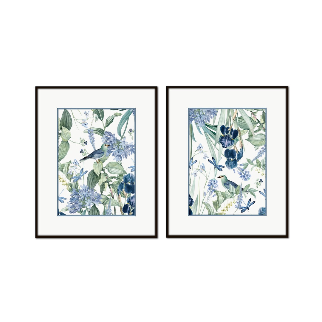 Vintage Bird and Botanical Collage Print Set No. 14, Vintage Bird ...