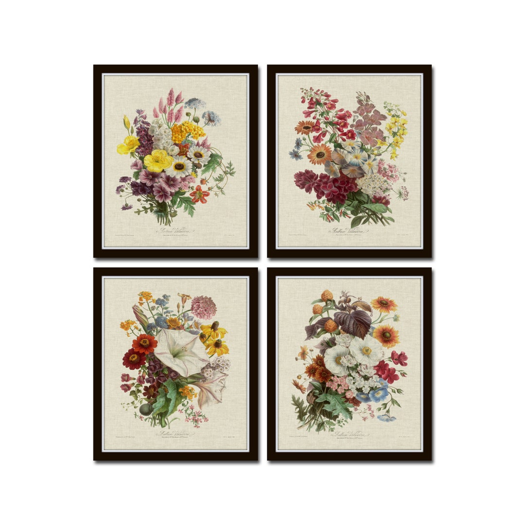 French Botanical Print Set No. 2, Vintage Botanical Prints, French ...