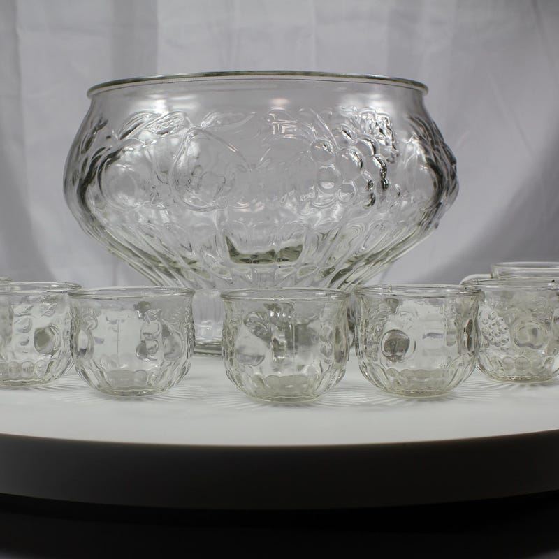 Jeannette Glass Punch Bowl - Etsy
