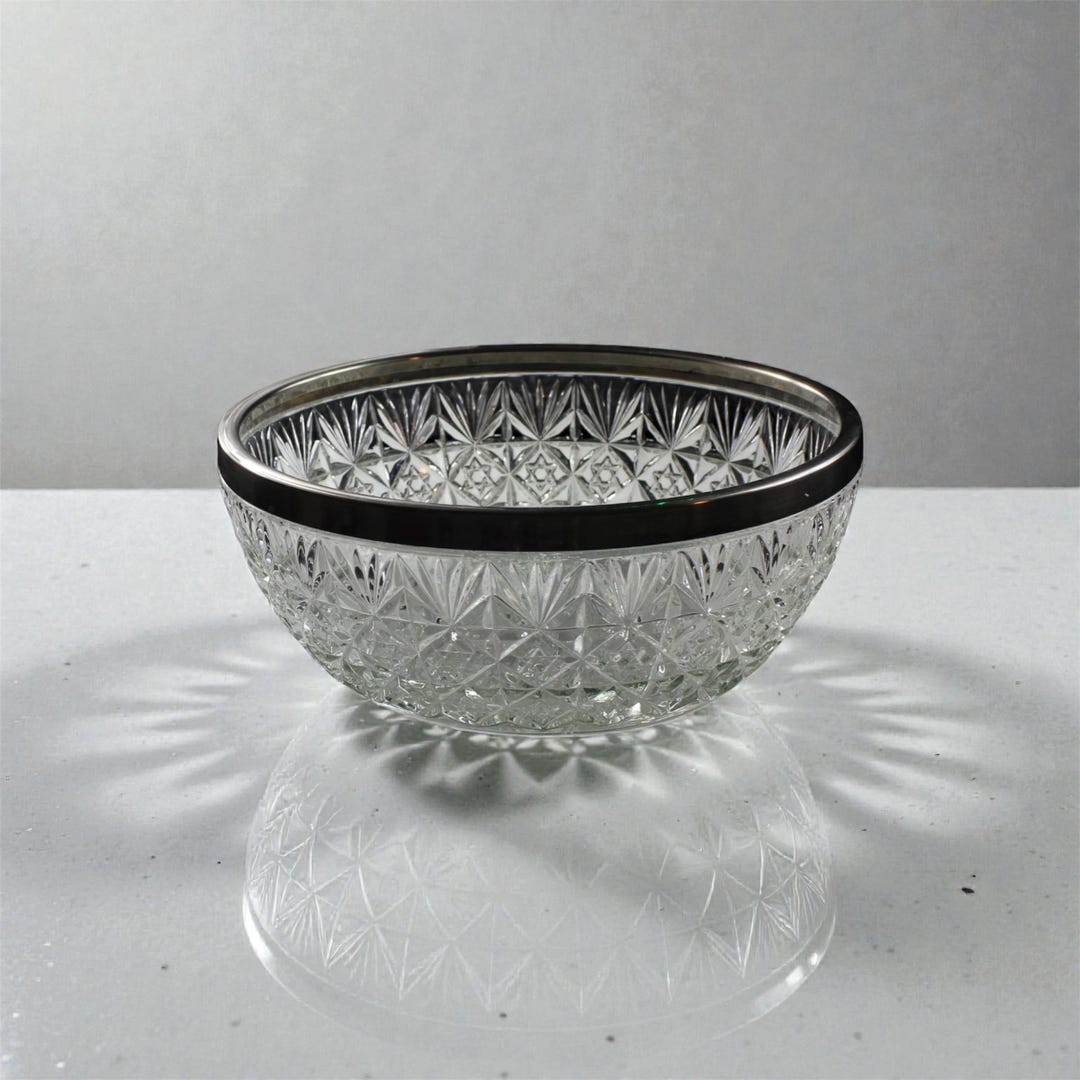 Vintage Star of David Crystal Bowl With Silver Plated Rim - Etsy