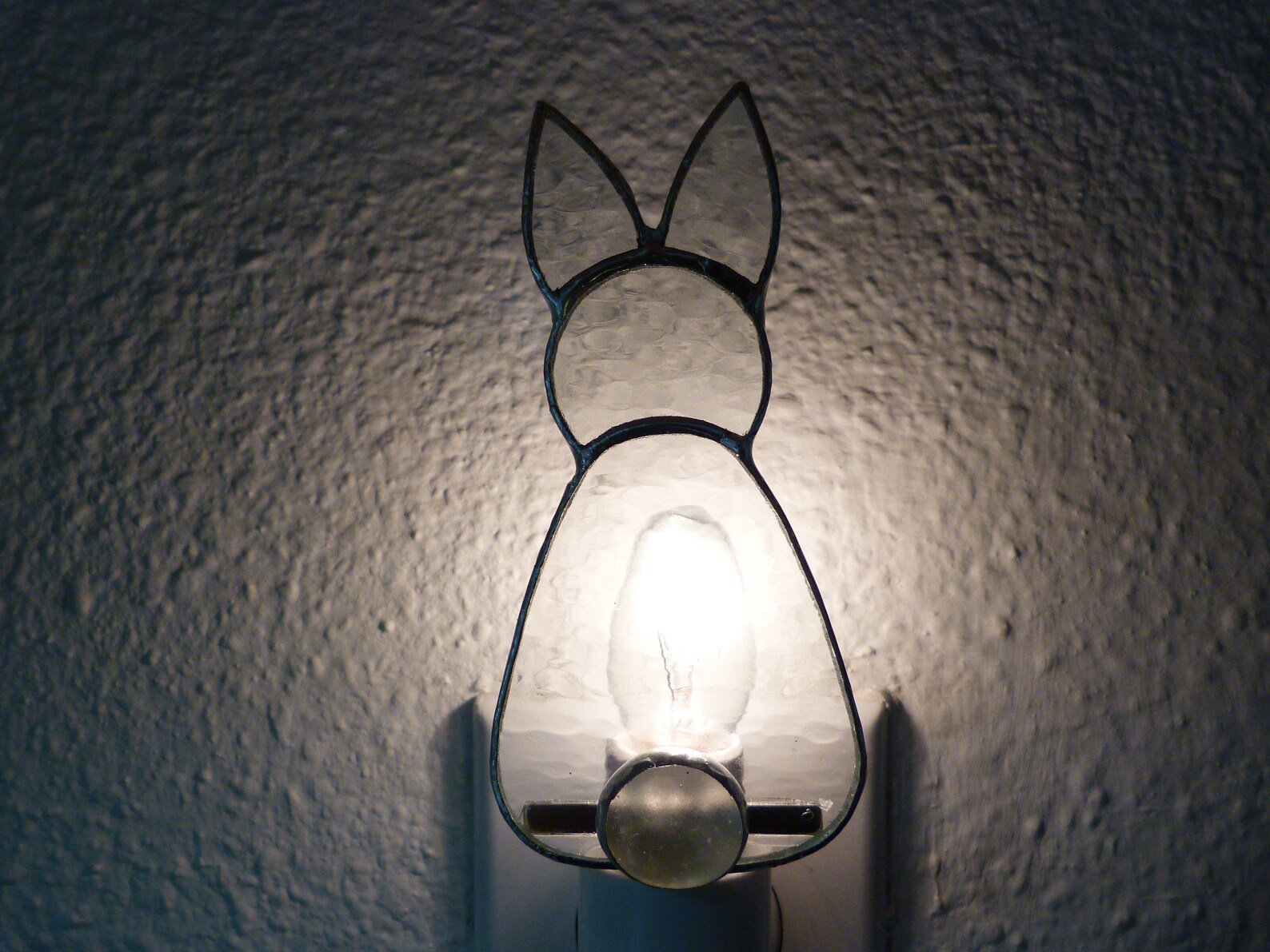 Stained Glass Night Light Clear Bunny Rabbit Easter Gift for - Etsy
