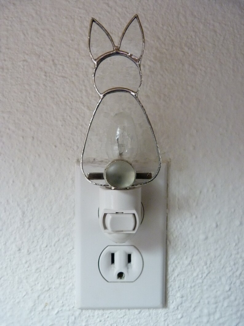 Stained Glass Night Light Clear Bunny Rabbit Easter Gift for - Etsy