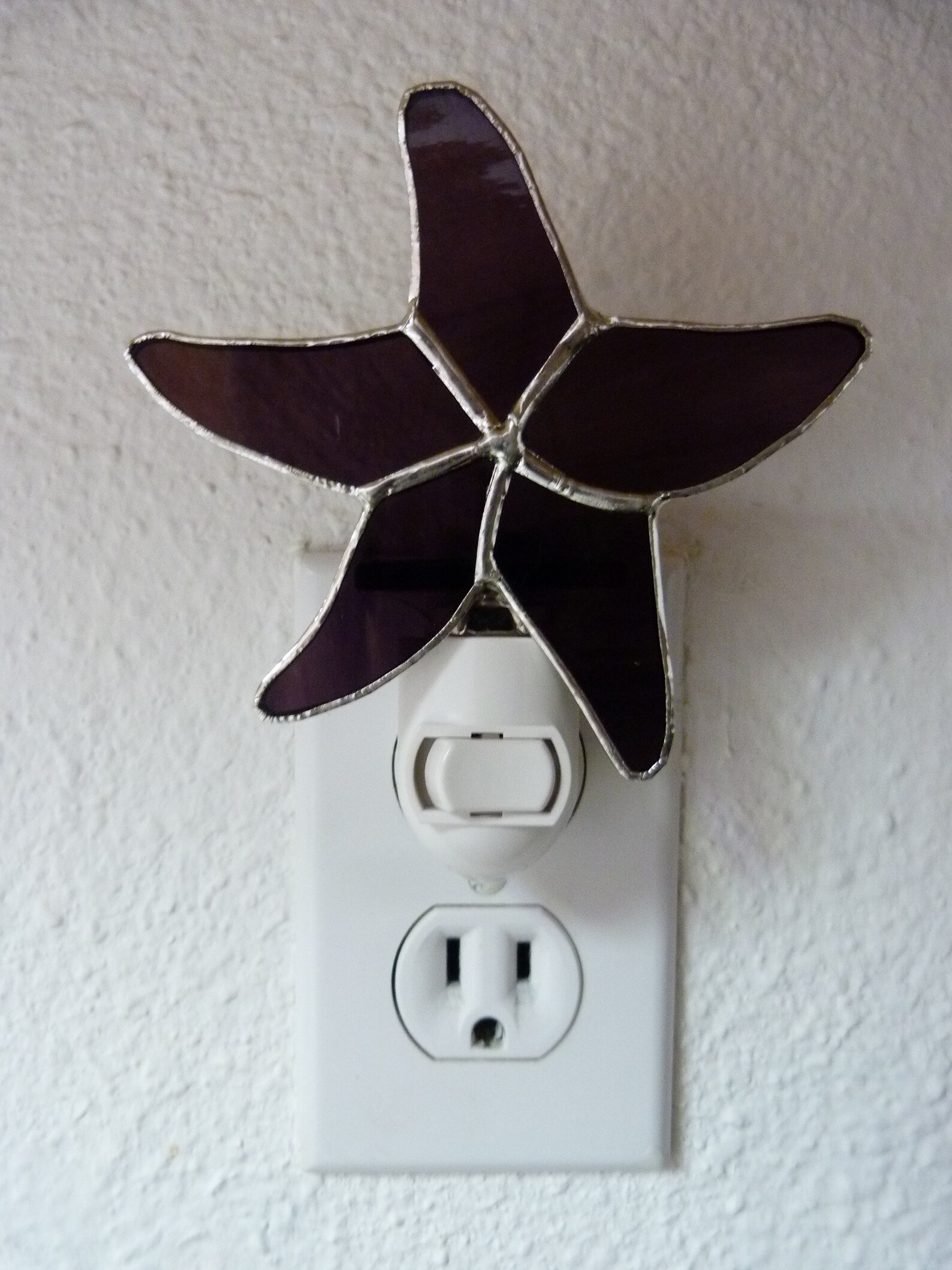 Starfish Night Light Purple Stained Glass Fish Wall Plug In | Etsy