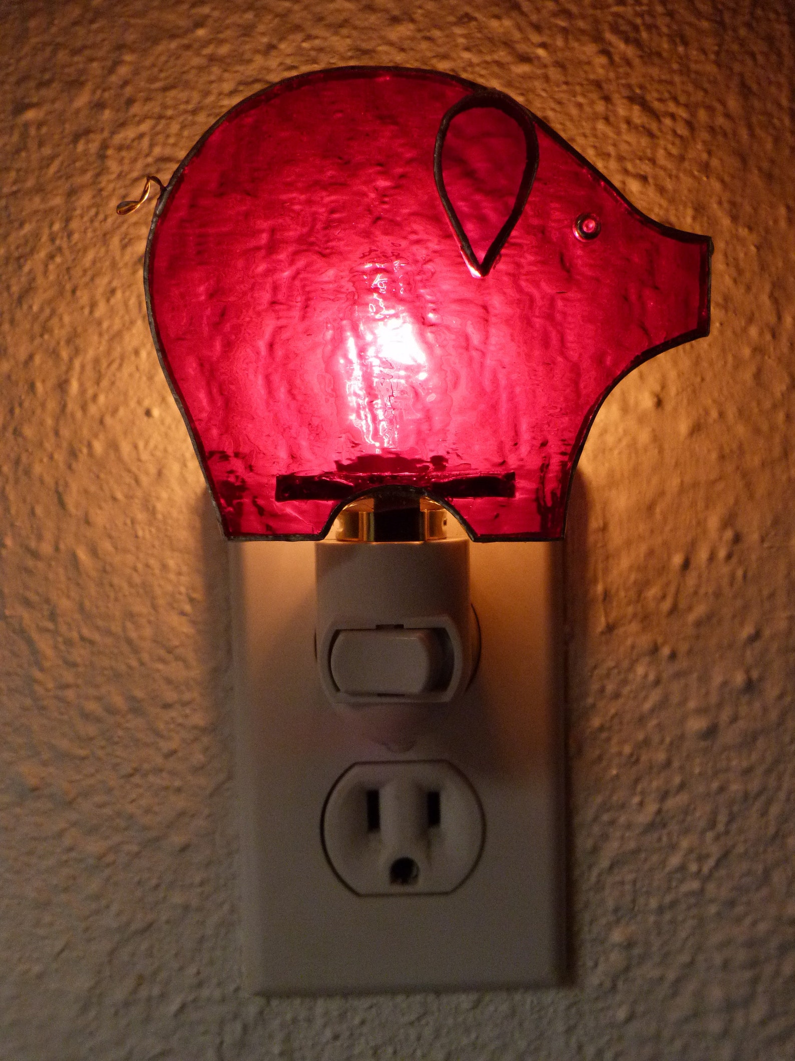 Pig Night Light Red Stained Glass Gift for Woman Kids Boys - Etsy Sweden