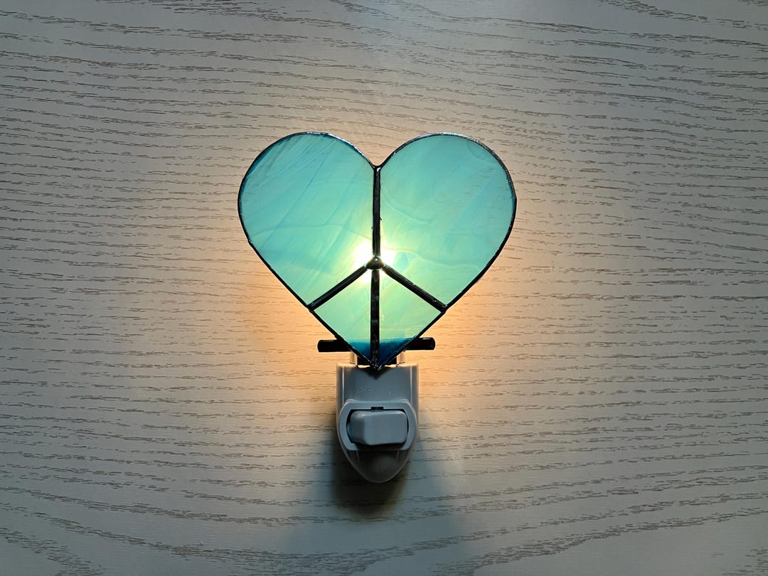 Blue Peace Sign Night Light - Etsy