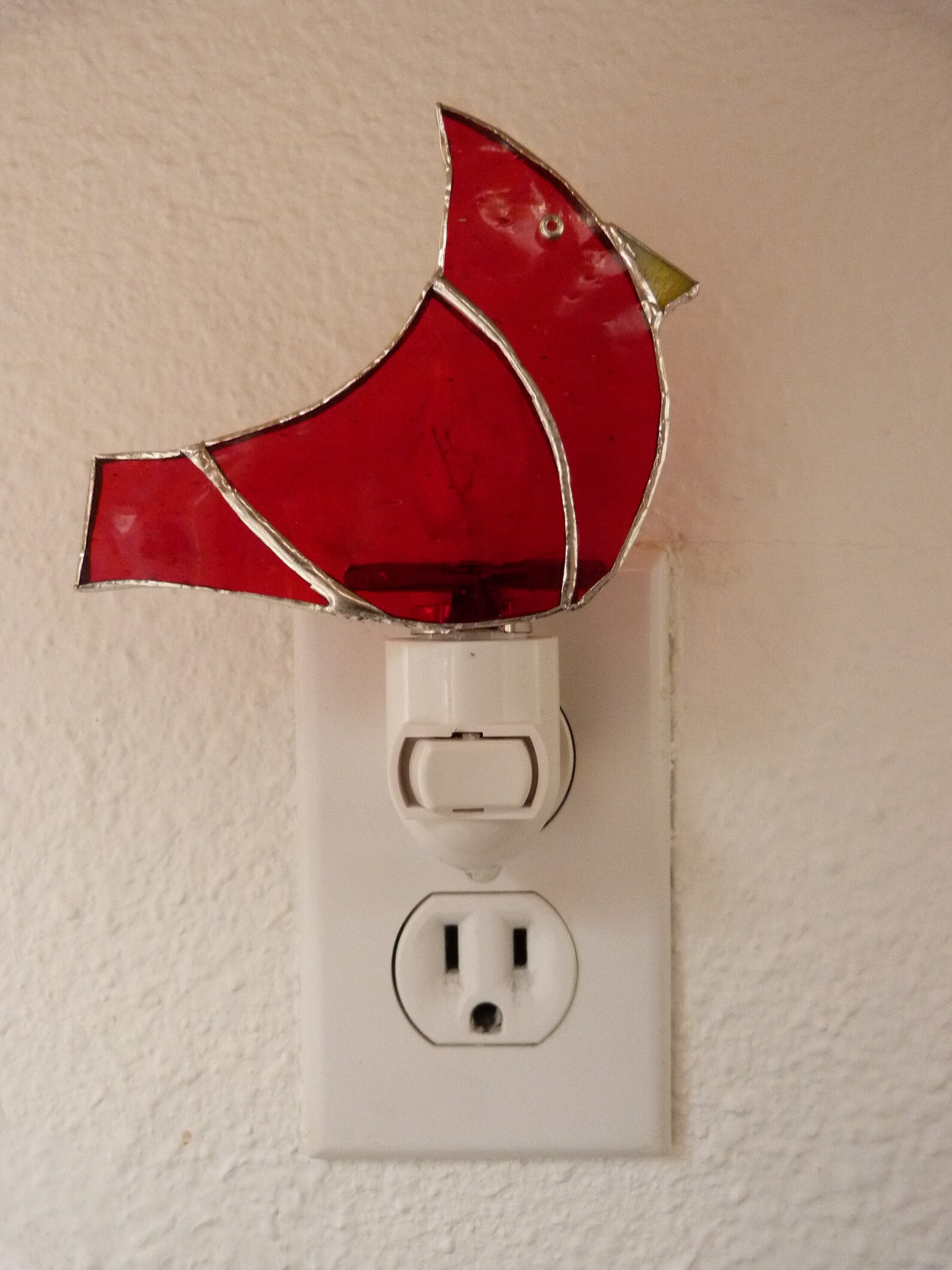 Stained Glass Night Light Red Cardinal Bird Wall Plug in | Etsy
