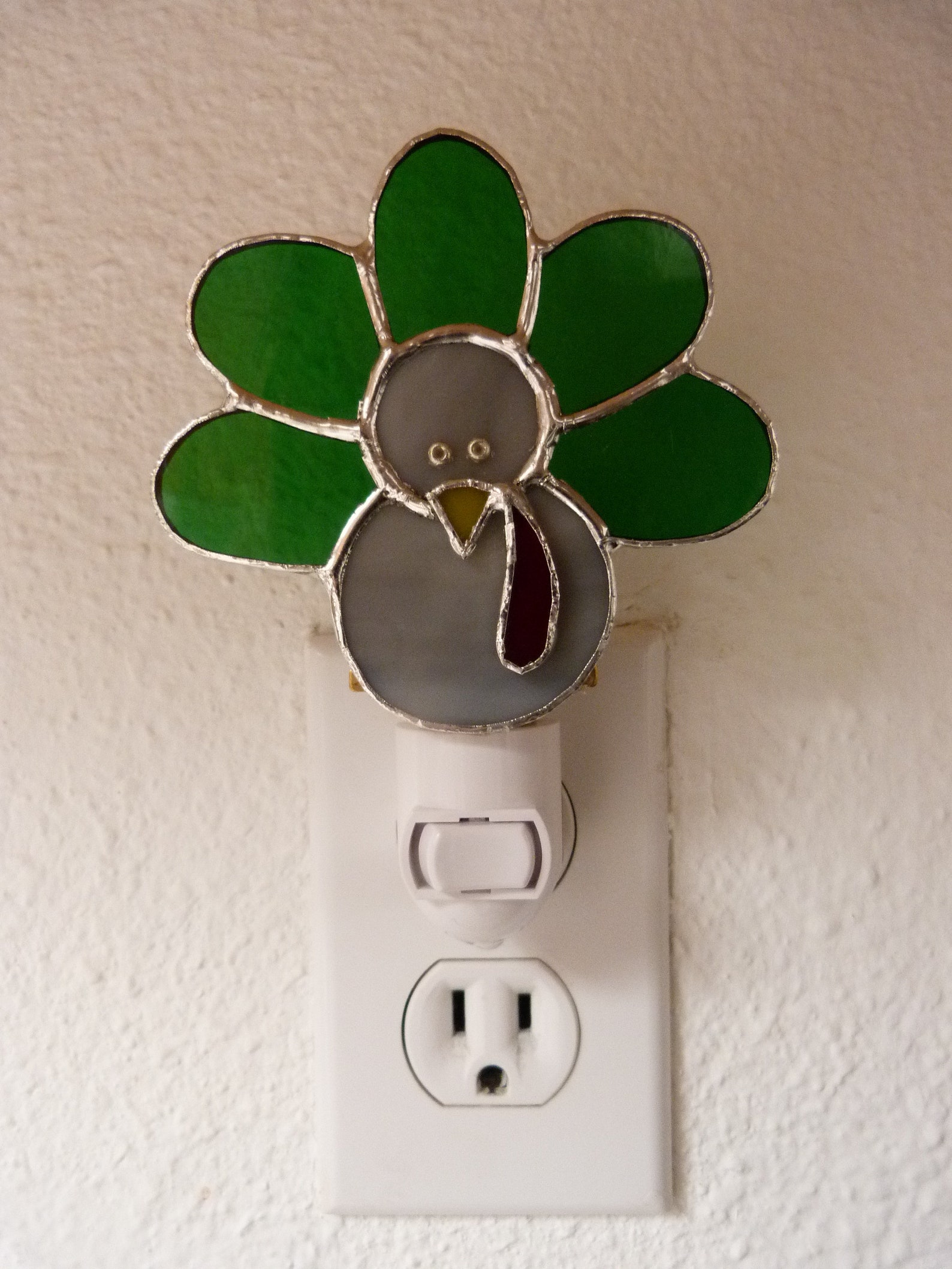 Turkey Night Light Green Stained Glass Wall Plug in | Etsy