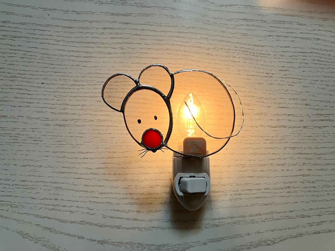 Stained Glass Mouse Night Light - Etsy