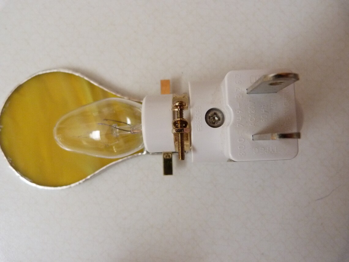 Night Light Stained Glass Yellow Light Bulb Nightlight Wall - Etsy