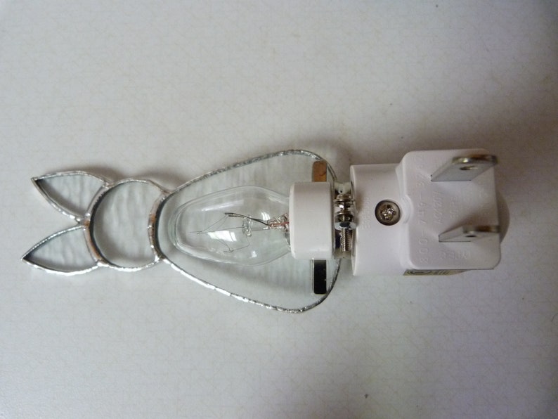 Stained Glass Night Light Clear Bunny Rabbit Easter Gift for - Etsy