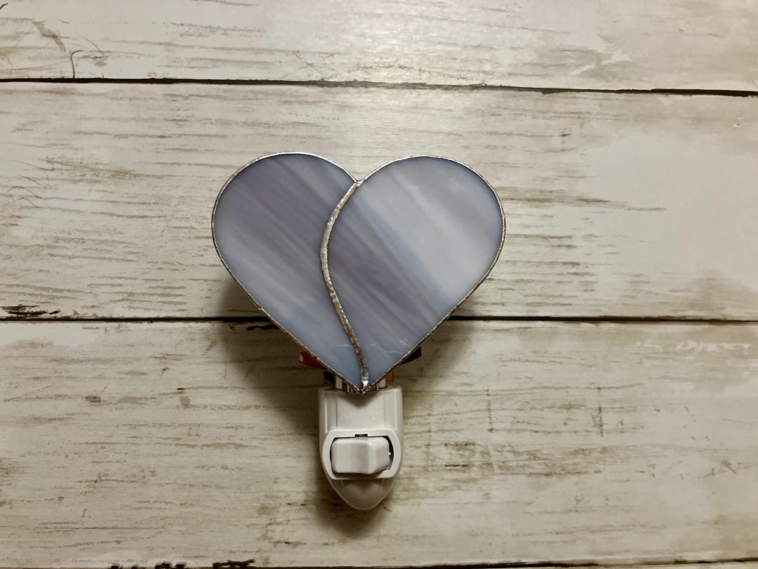 Purple Heart Night Light, Stained Glass - Etsy