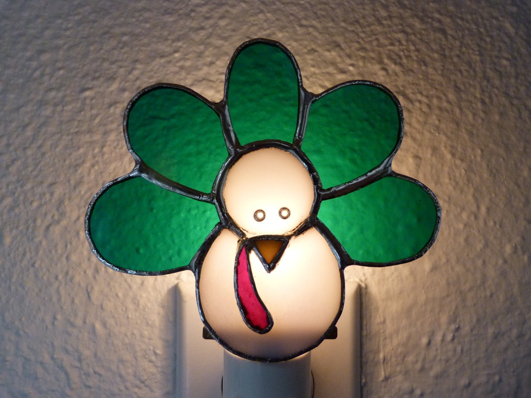 Turkey Night Light Green Stained Glass Wall Plug In - Etsy