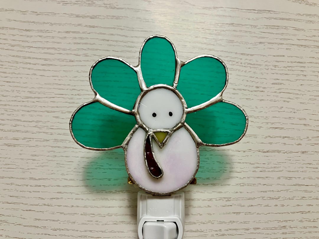 Turkey Night Light, Green and White Stained Glass - Etsy