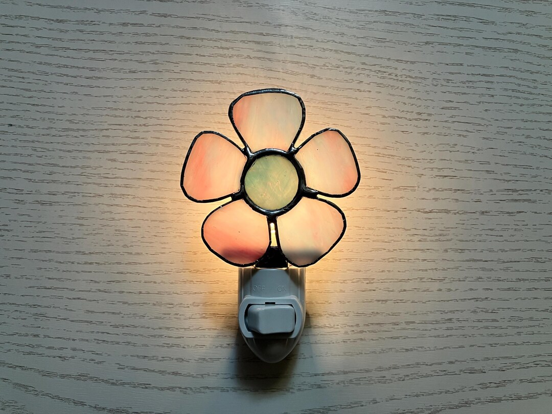 Daisy Night Light, Blue Pink and Gray - Etsy