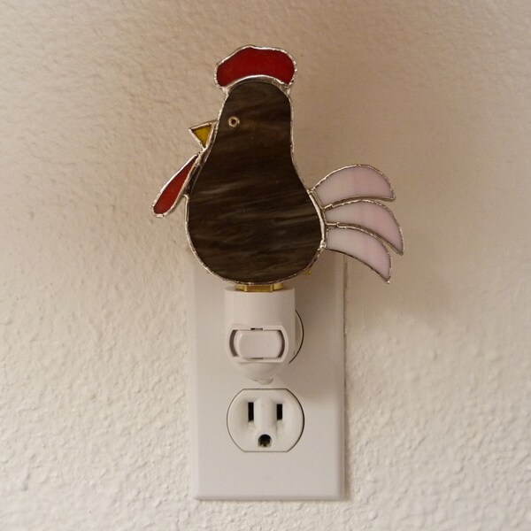 Stained Glass Chicken Night Light - Etsy