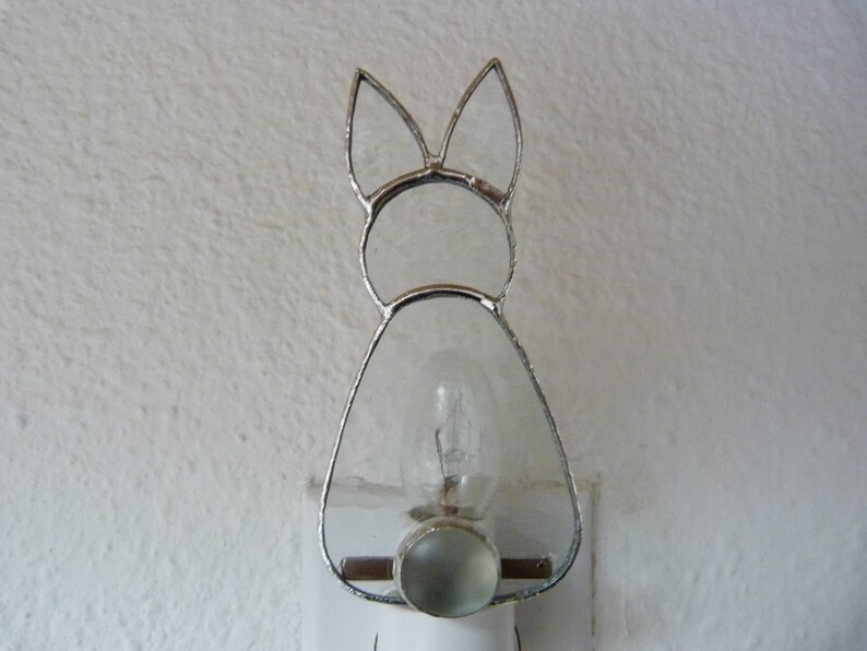 Stained Glass Night Light Clear Bunny Rabbit Easter Gift for - Etsy